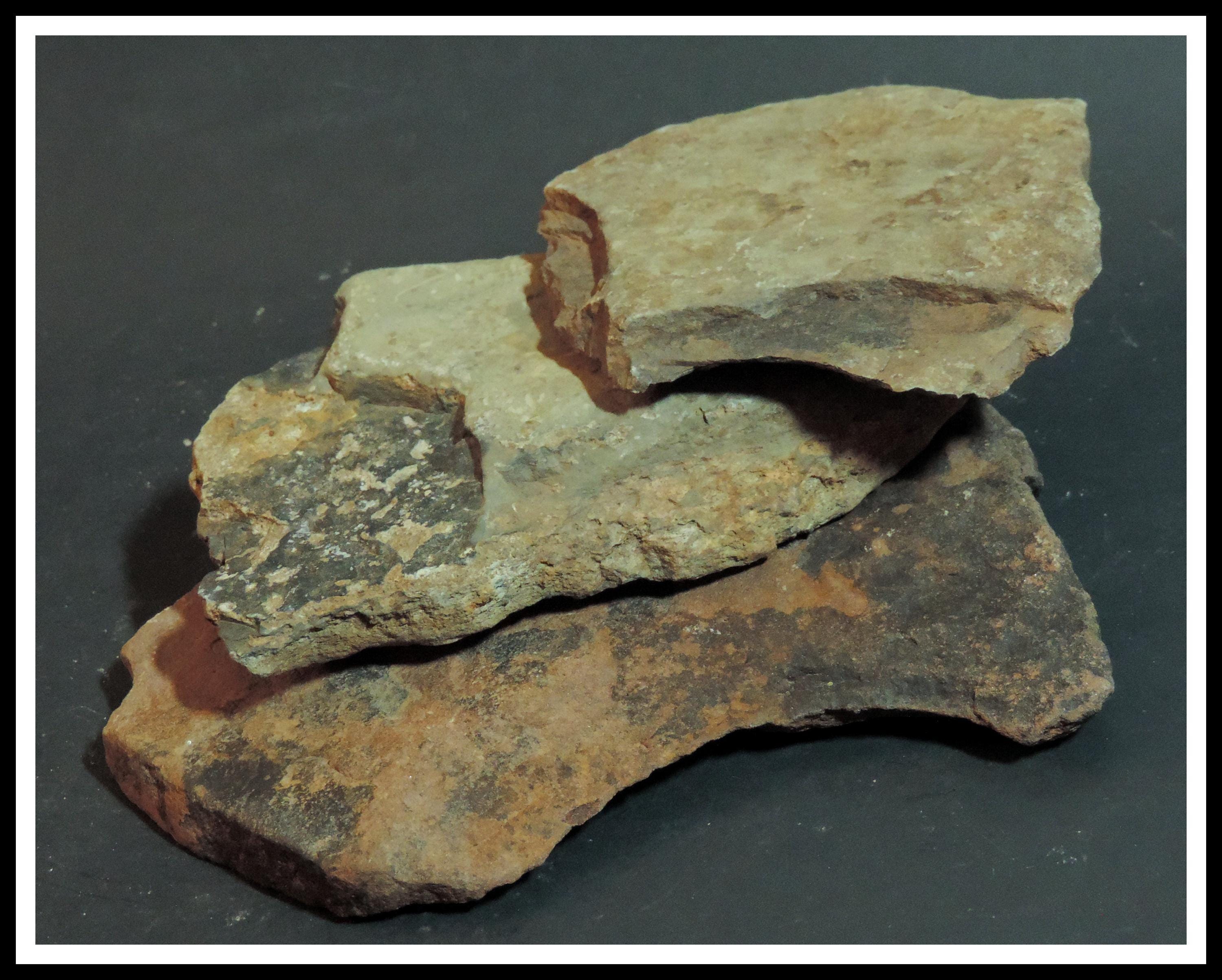 3 Large Flat Rough BEACH STONES Slabs, Rocks / for Bases, Mosaics ...