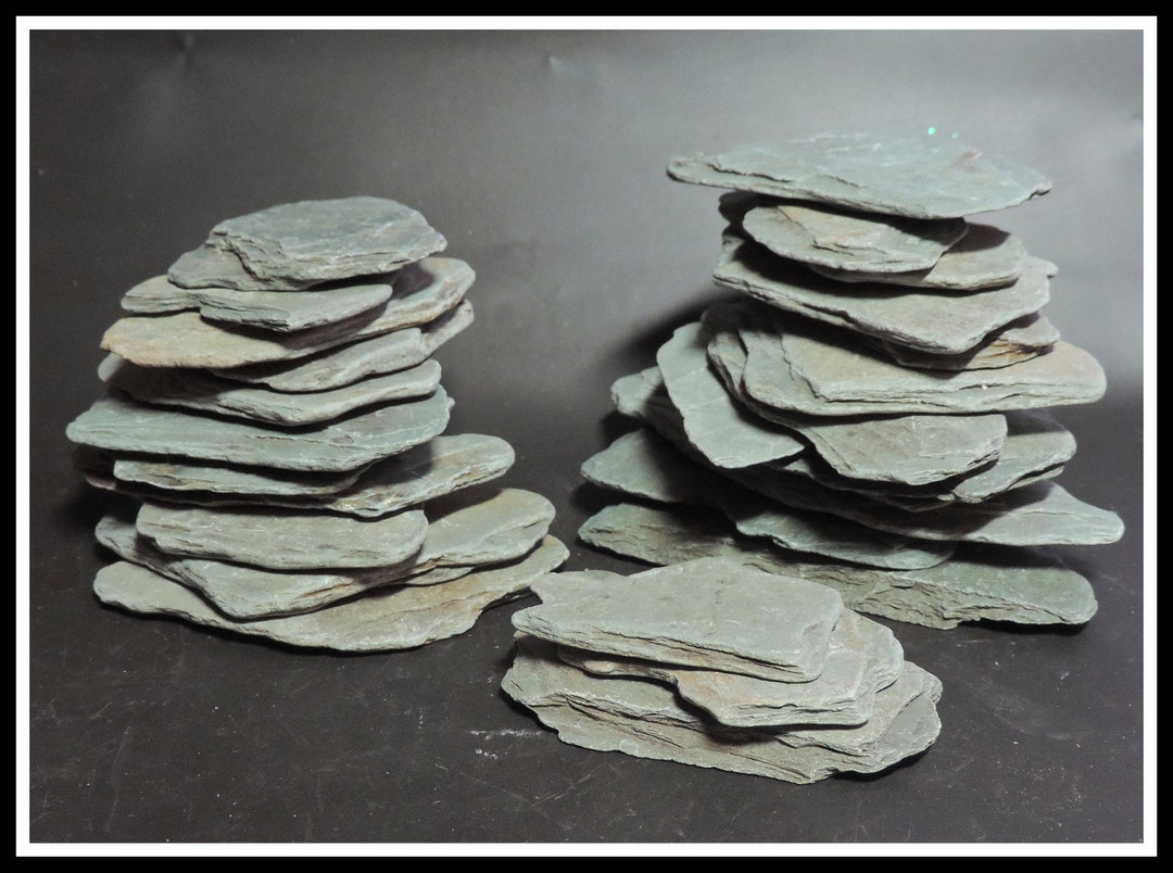 4 Sizes. BULK Listing. Grey Craft Quality Flat BEACH STONES, Slabs ...