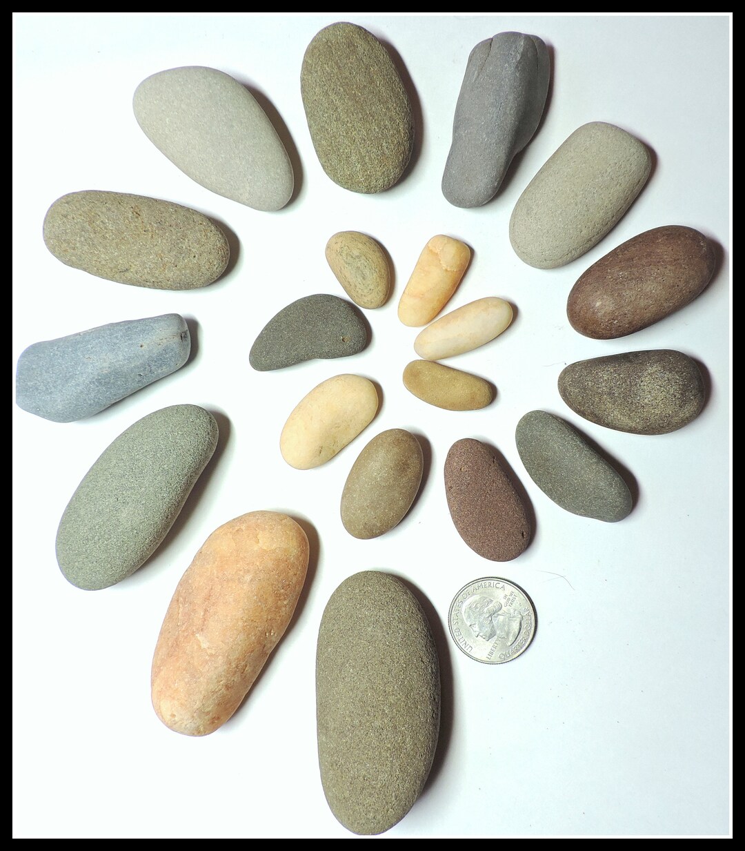 20 Smooth BEACH STONES for Crafting, Mosaics, Collages, Jewelry Making ...