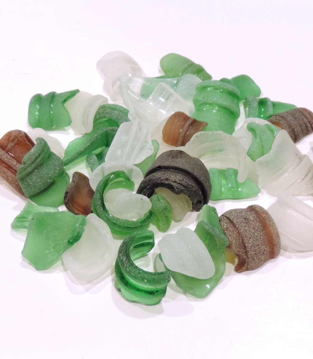Bulk of Bottle Rims SEAGLASS Lot of 30 Pcs / for Crafts and Jewelry - Etsy
