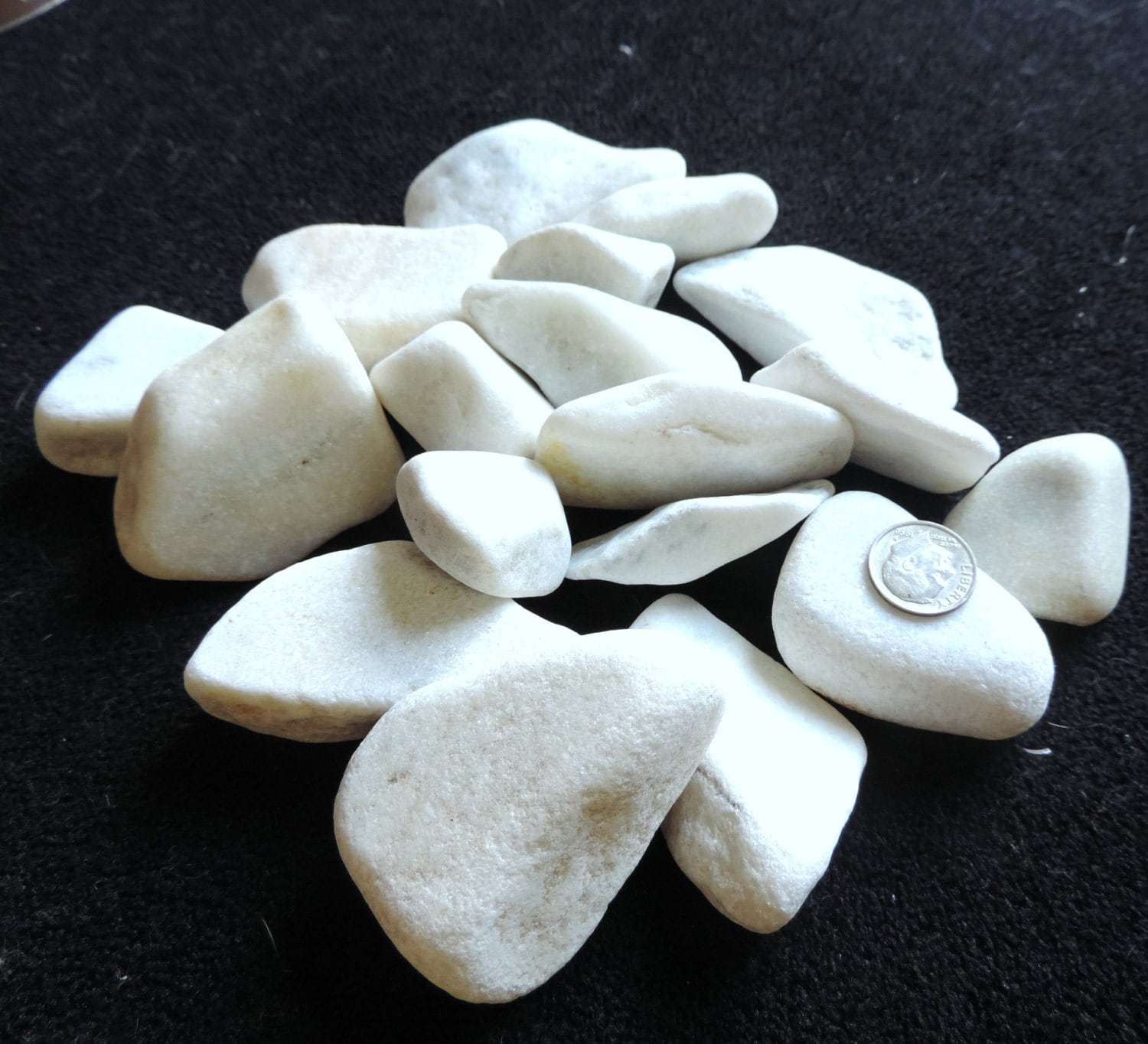 Bulk of 12 MARBLE chunks ocean surf tumbled pebbles for | Etsy