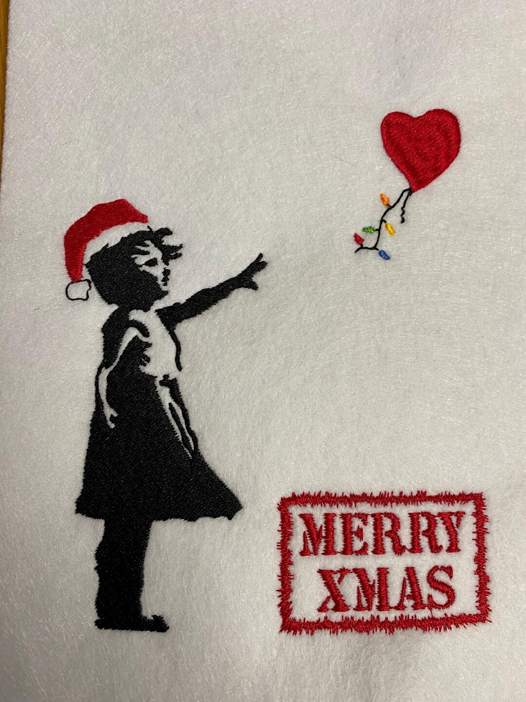 Banksy "girl With Balloon" Christmas Embroidery Design: Machine ...