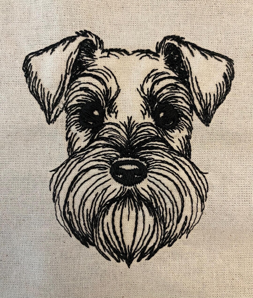 Schnauzer Dog Embroidery Design | Sketch-style Line Art (digital ...