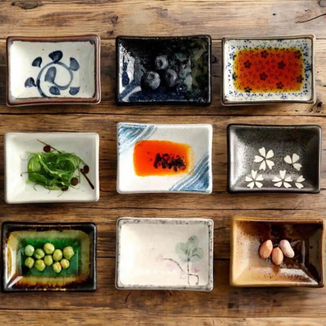 Porcelain Japanese Style Mini Condiment Dishes Retro Elegant Serving ...