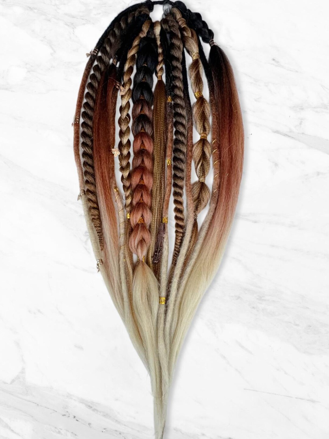 Two Burning Man Festival Braided Ponytail Extensions. Sealed to Prevent ...