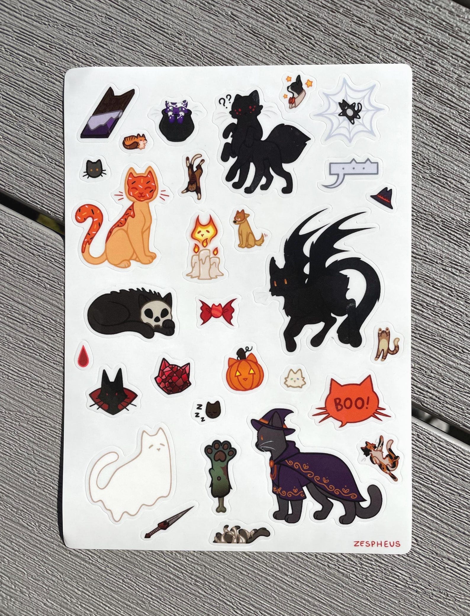 Halloween Cat Clear Sticker Sheet - Etsy