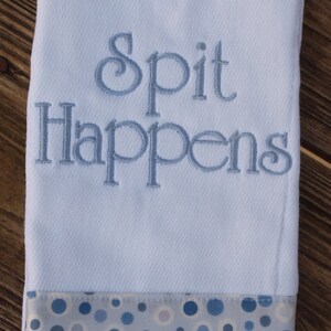 Spit Happens Personalized Baby Bib and Burp Cloth, Baby Shower Gift ...