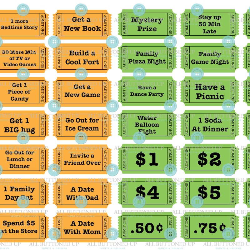 Reward Tickets - Etsy