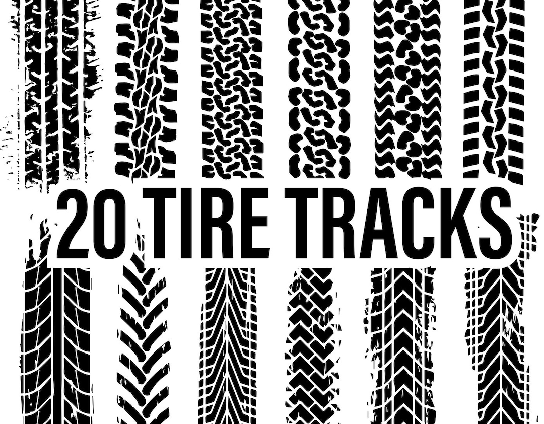 20 Tire Track Patterns Monster Truck Tractor Bike Motorcycle Digital ...