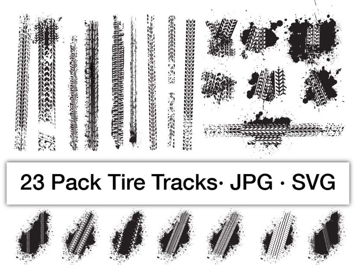 23 Mud Tire Track Splatter Patterns Monster Truck Tractor Bike ...