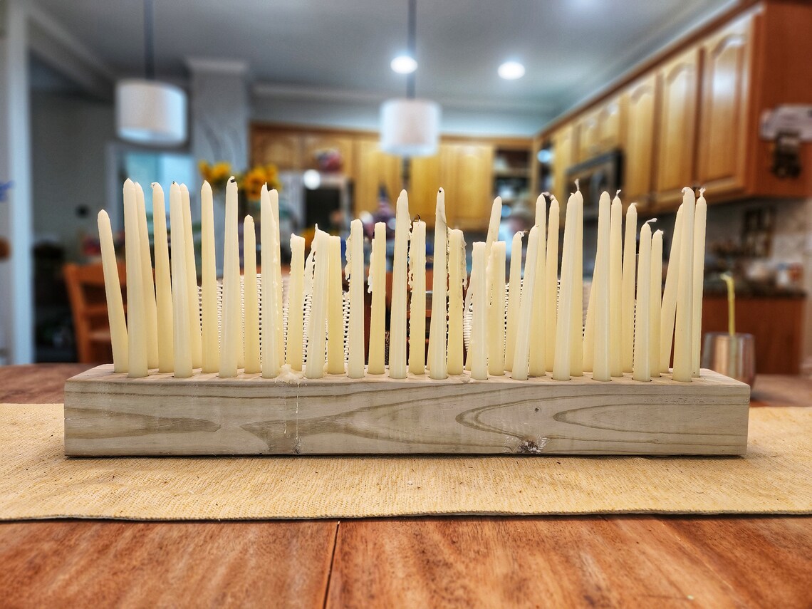 Blueprint TEMPLATE & Easy Instructions for 32" Raw Wooden Taper Candle ...