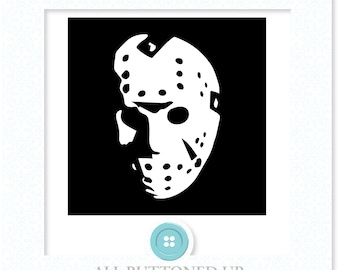 Halloween Friday the 13th Jason Mask SVG DXF Silhouette Cameo Cricut ...