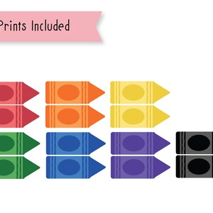 Printable Crayons Banner Bulletin Board School Bunting Rainbow Colorful ...