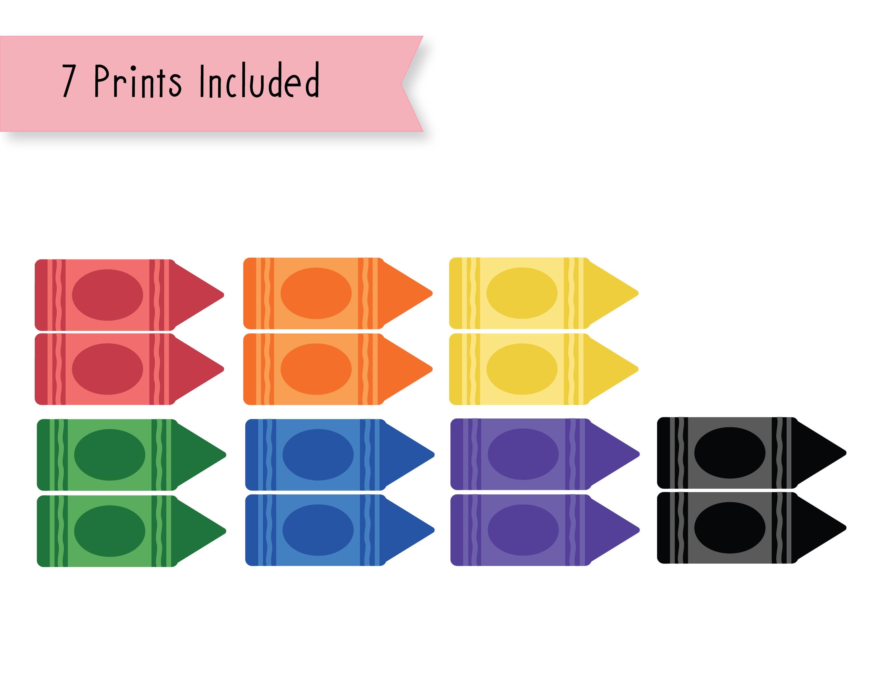 Printable Crayons Banner Bulletin Board School Bunting Rainbow Colorful ...