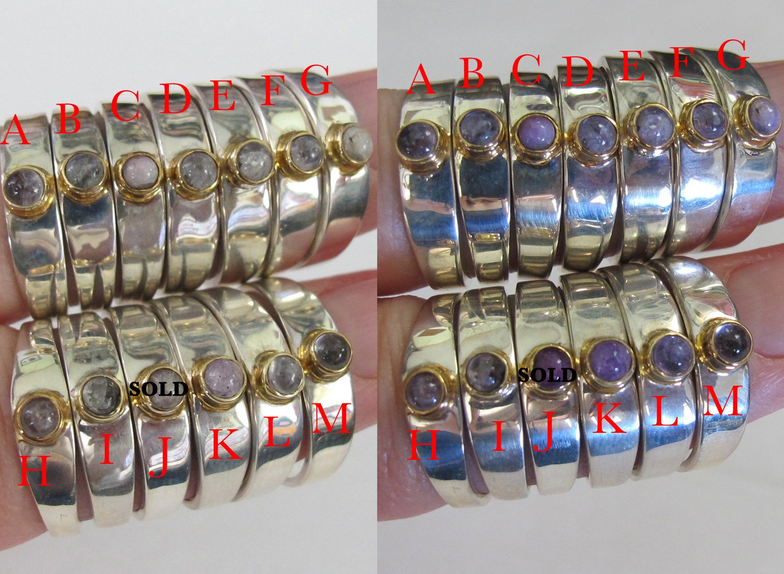 Hackmanite With 24k Gold and Sterling Silver Ring FREE SHIP - Etsy