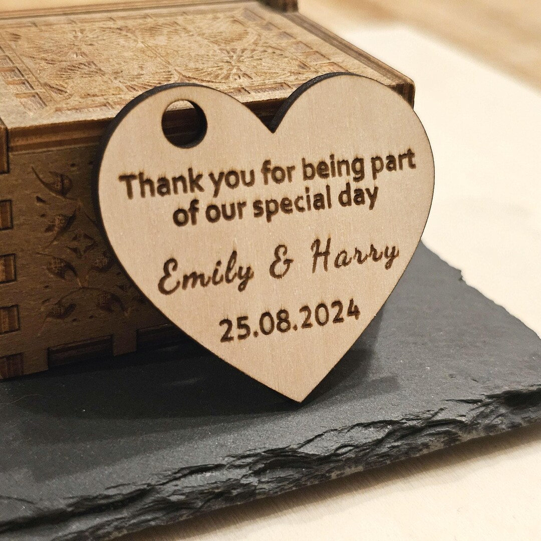 Wooden Wedding Favours Wedding Heart Personalised - Etsy