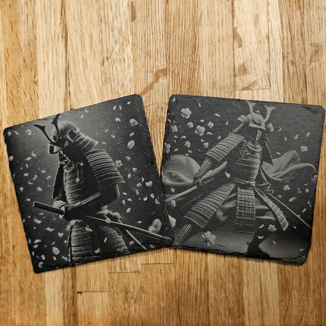 Japanese Samurai Art Coaster Set - Etsy