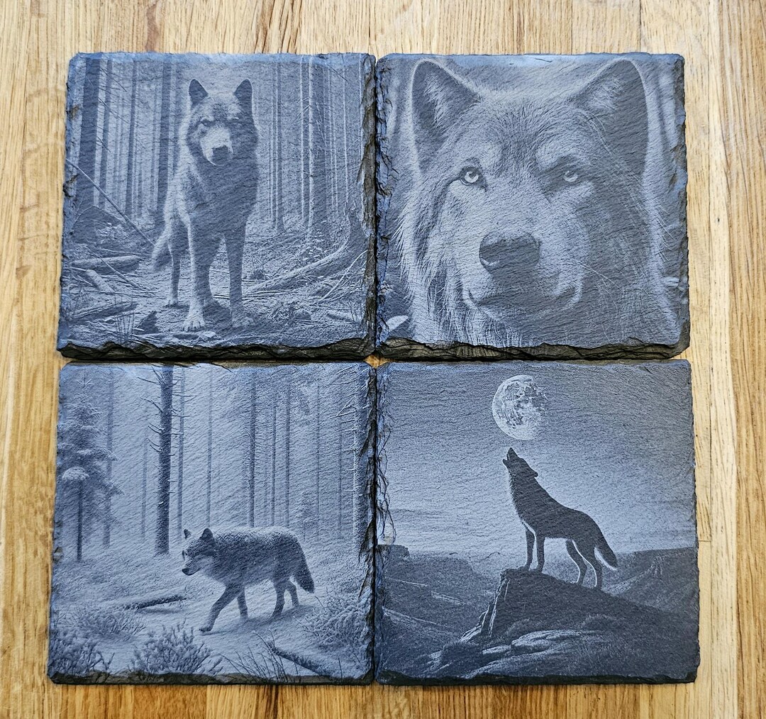 Wolf Coaster Set - Etsy