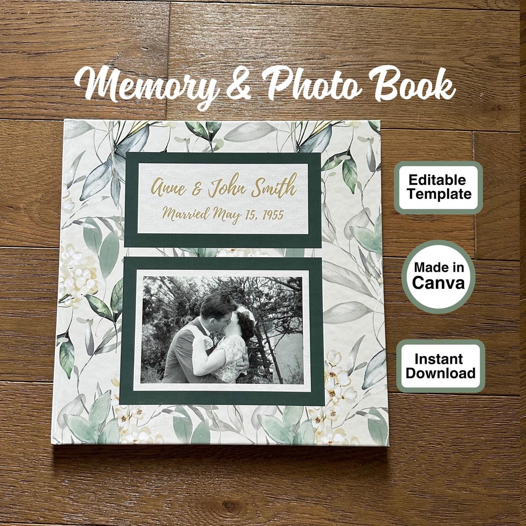 50th Anniversary Gift for Parents, Canva Memory Book Template, Unique ...