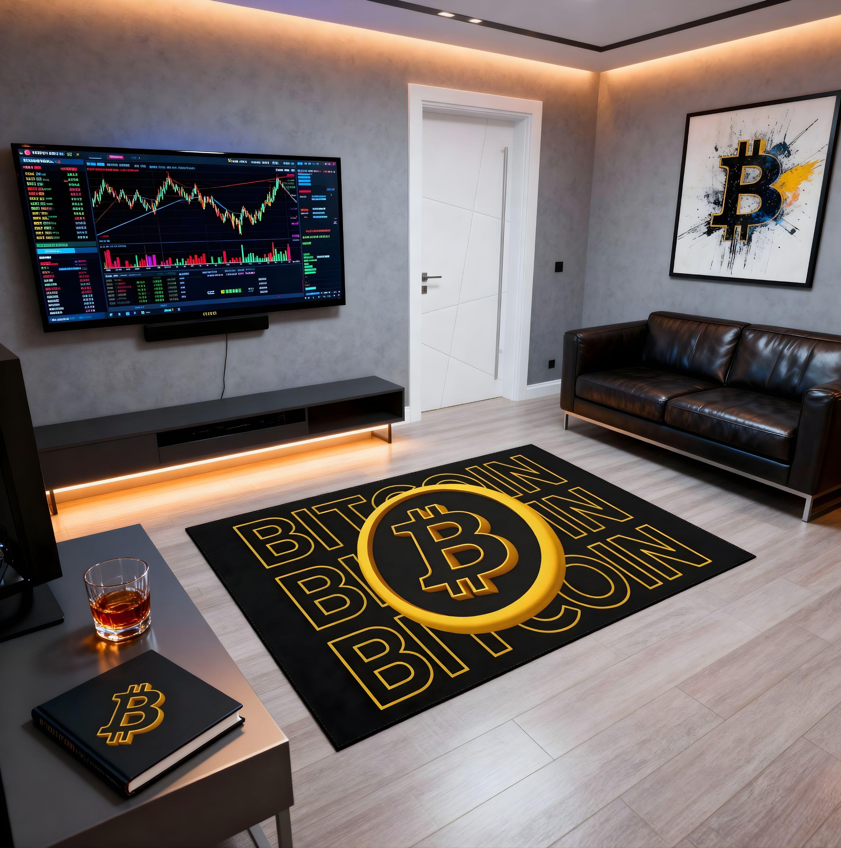 Bitcoin Rug: Crypto Trader Office Decor, HODL Accent Mat - Etsy