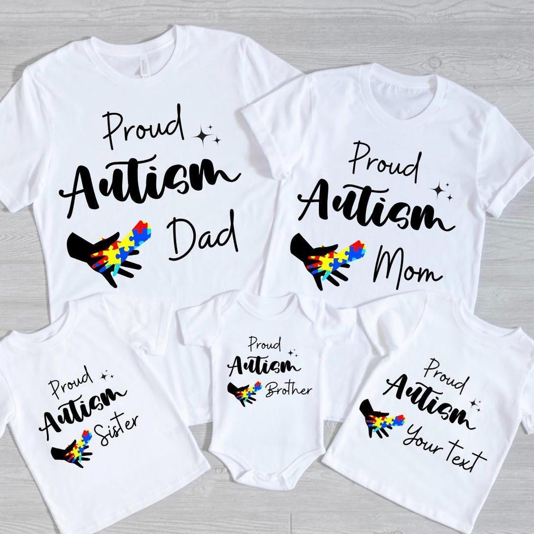 Custom Proud Autism Family Bundle PNG & SVG File | Autism Family Shirt ...