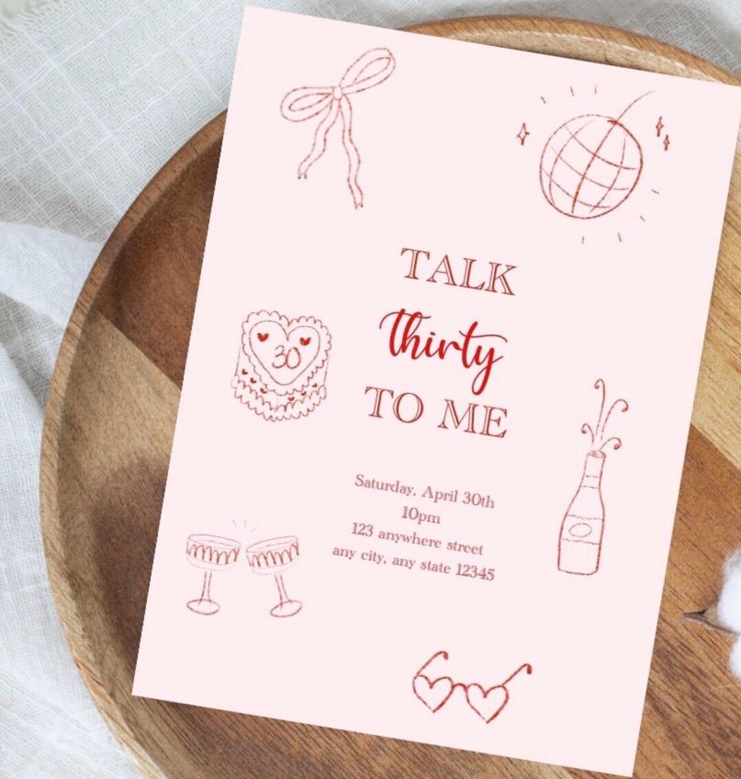 30th Birthday Card Template for Canva - Etsy