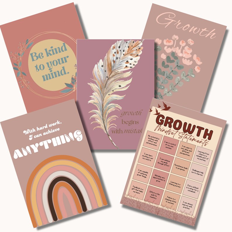 Mental Health Art Printable Gallery Wall Set 40 Prints boho self-love ...