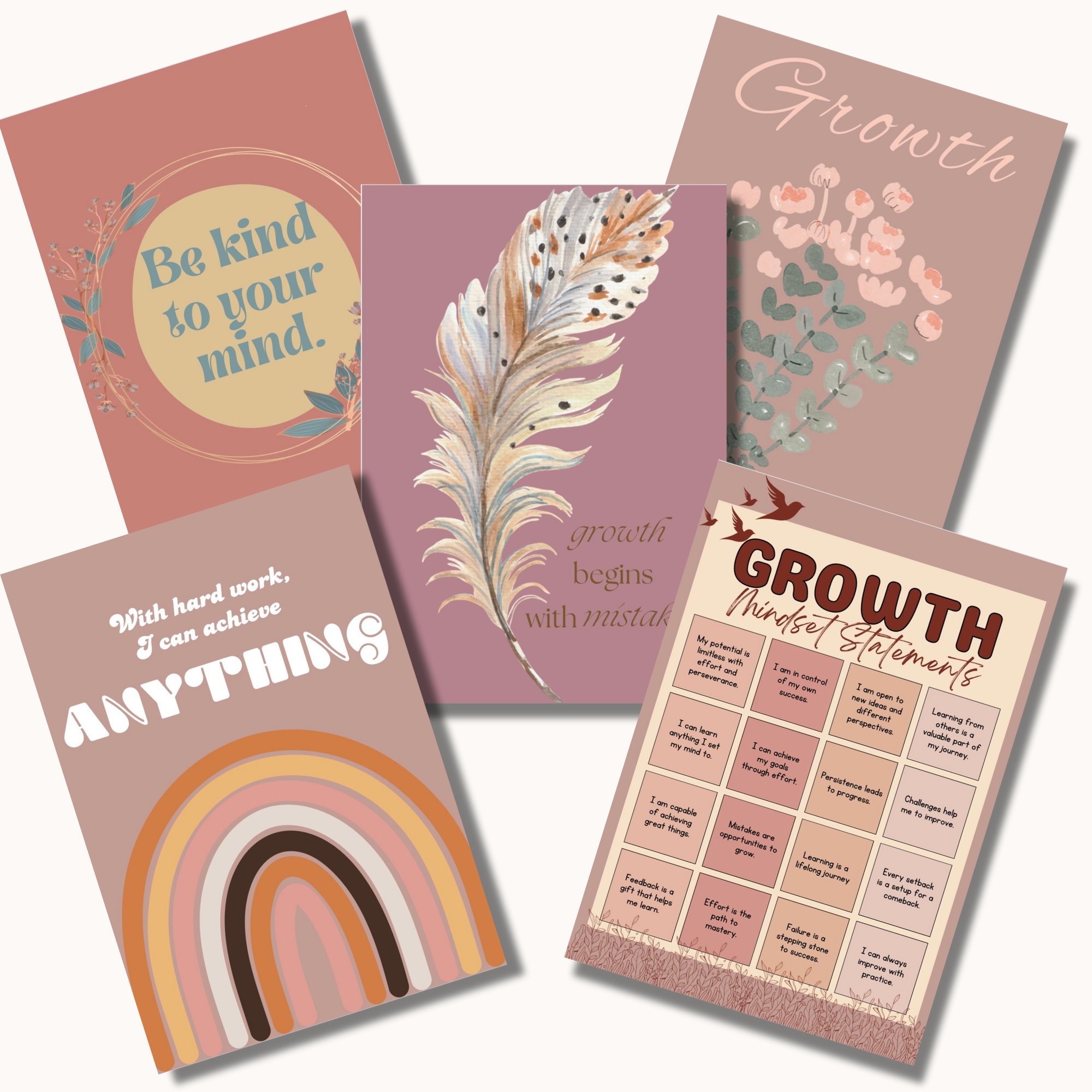 Mental Health Art Printable Gallery Wall Set 40 Prints boho self-love ...