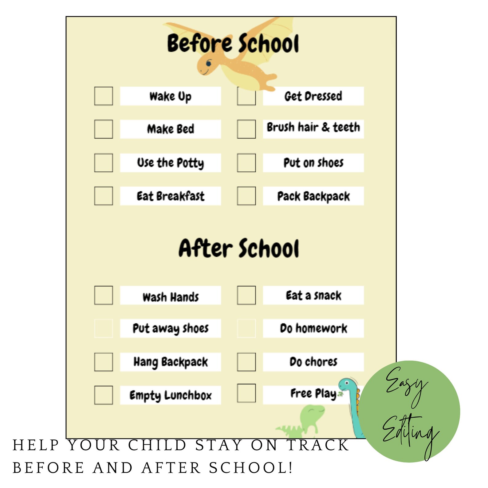 Back to School Editable Printables, Dinosaur Theme, Easy-to-use, Fun ...