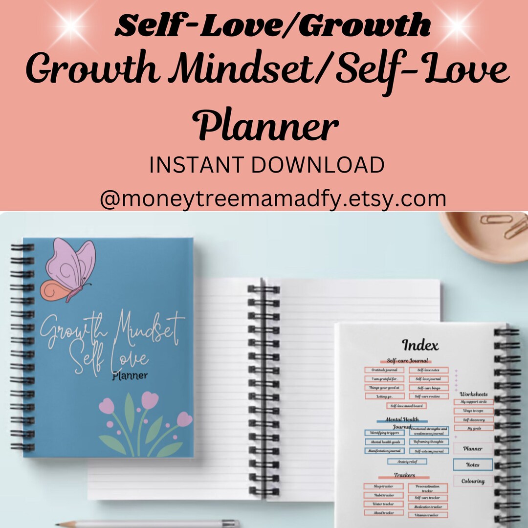 Personal Growth Planner Template| Growth Mindset Planner| Self-love ...