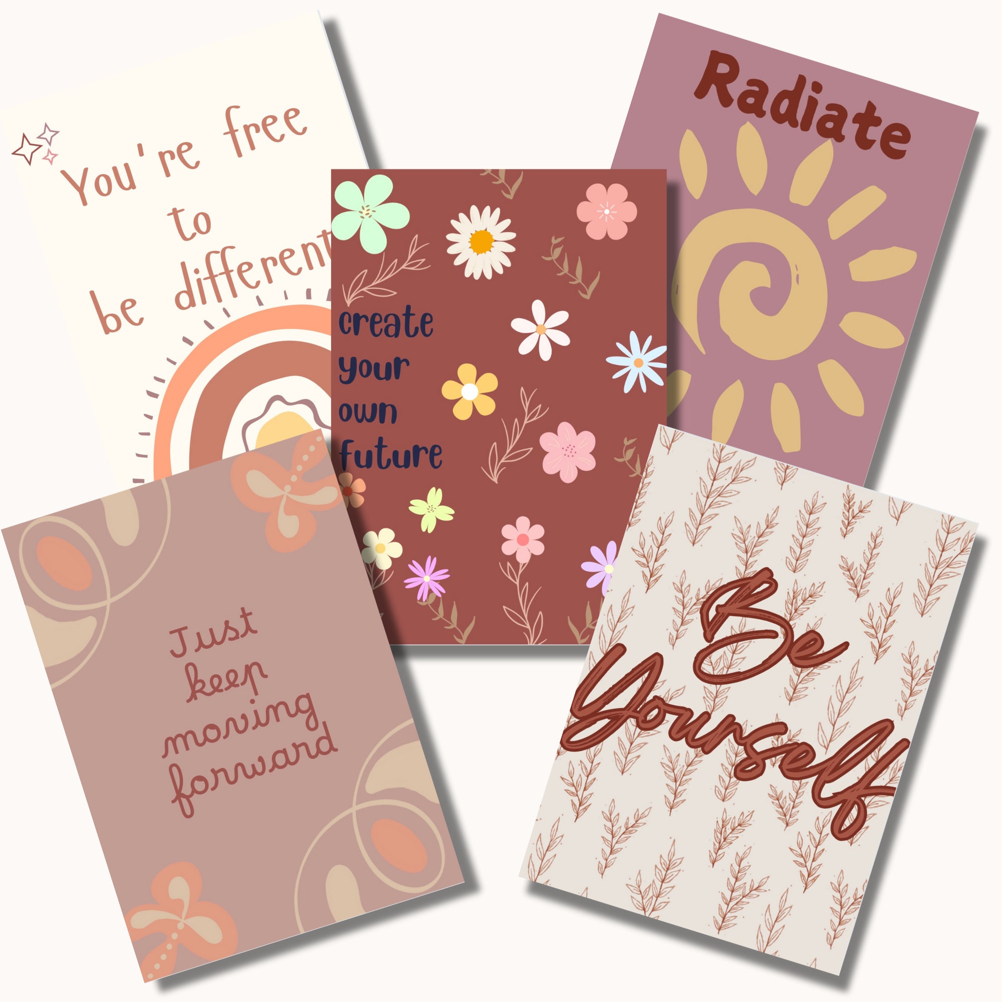 Mental Health Art Printable Gallery Wall Set 40 Prints boho self-love ...