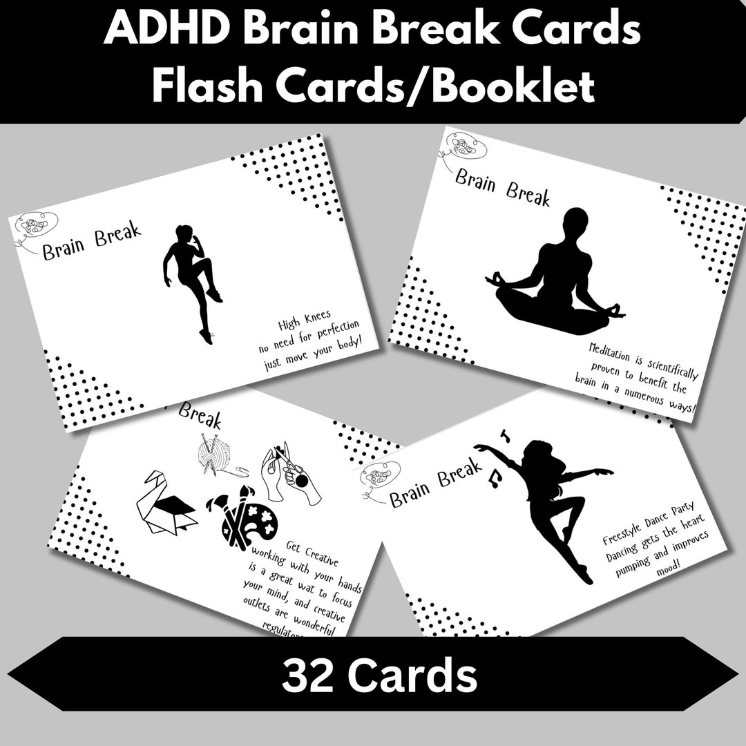 ADHD Brain Break Flashcards Adhd Resources Brain Break Ideas ADHD ...