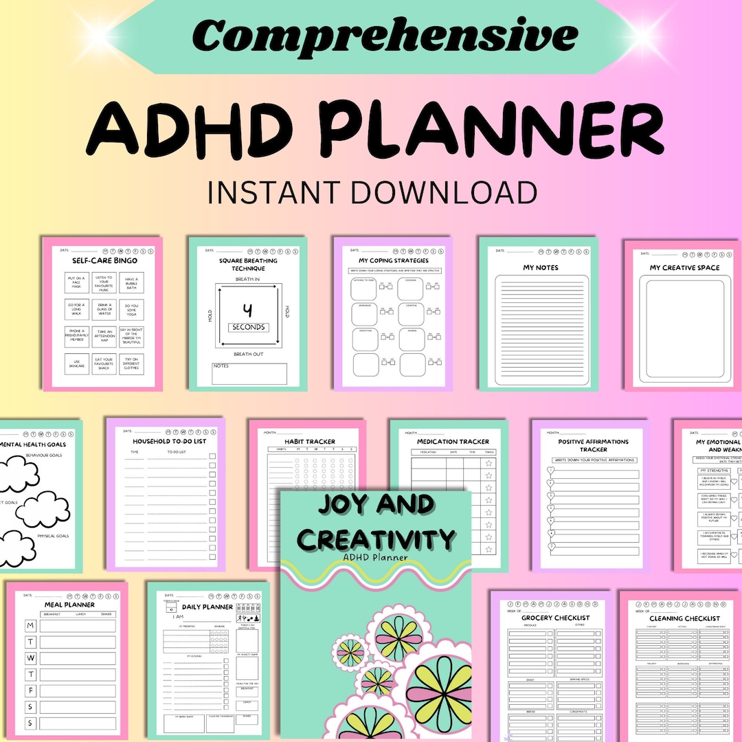 Editable Planner, ADHD Planner Template, ADHD Productivity Planner ...