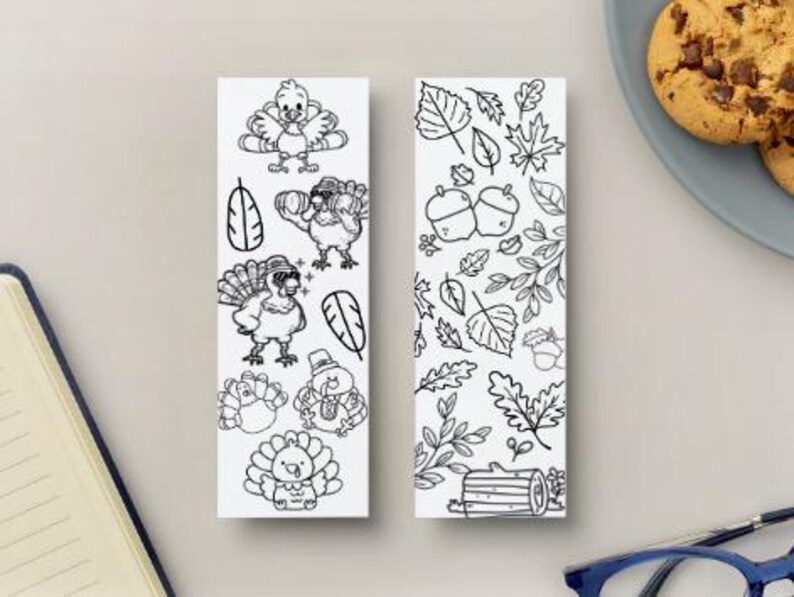 Kids Coloring Page - Fall Bookmarks - Thanksgiving Crafts - Pumpkins ...