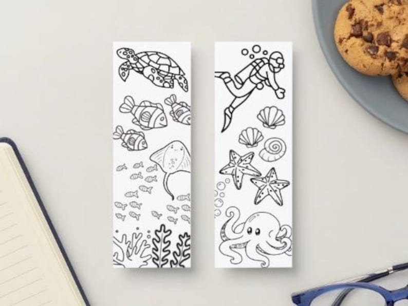 Kids Coloring Page - Ocean Bookmarks - Etsy