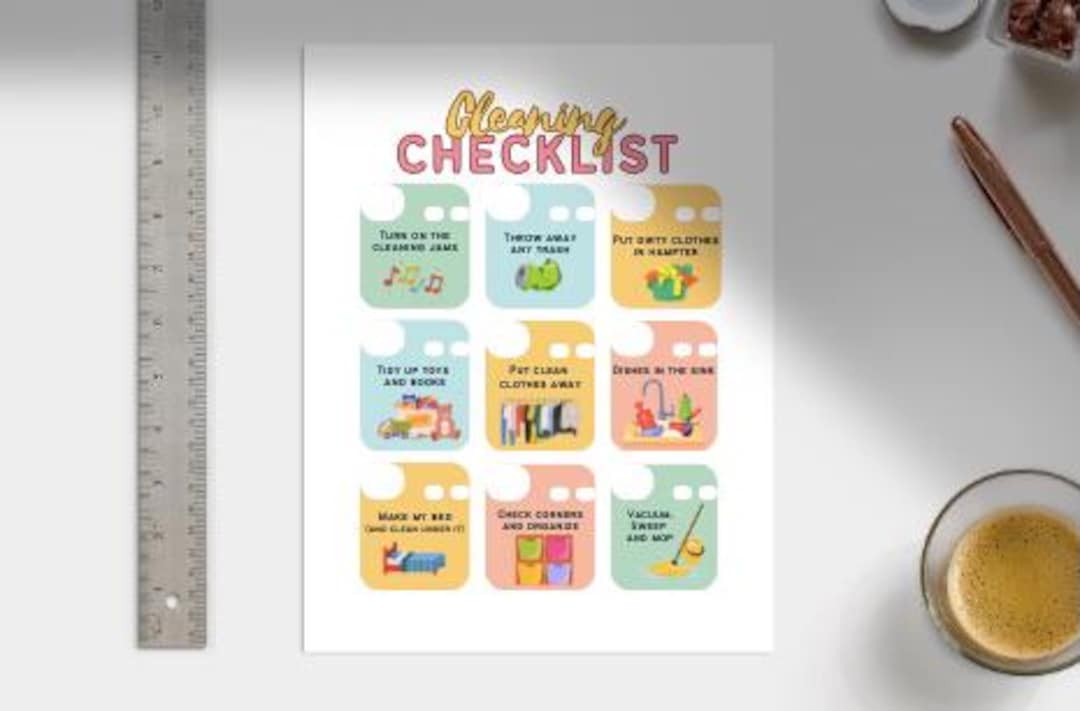 Children’s Room Cleaning Checklist – Fun & Easy Printable! - Etsy