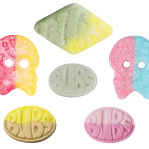 Swedish Bubs, Cool Raspberry, Dizzy Skulls, Bubble Gum, Vegan, Mixed ...
