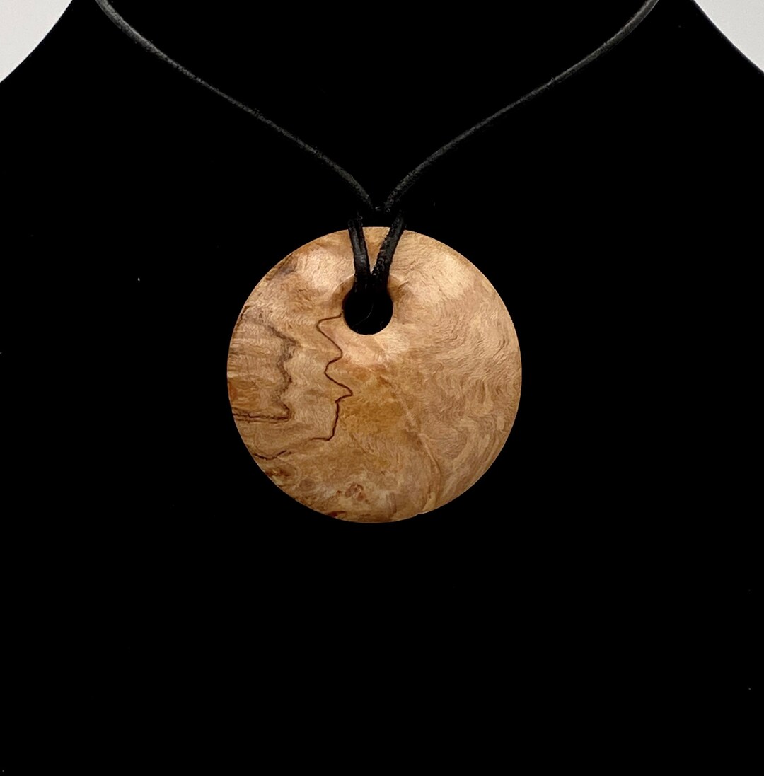 Spalted Maple Burl Wood Pendant Necklace handmade in USA M12 - Etsy
