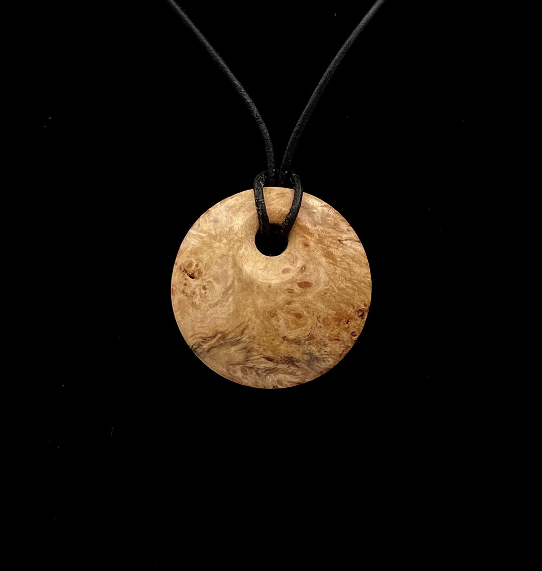 Spalted Maple Burl Wood Pendant Necklace handmade in USA M7 - Etsy