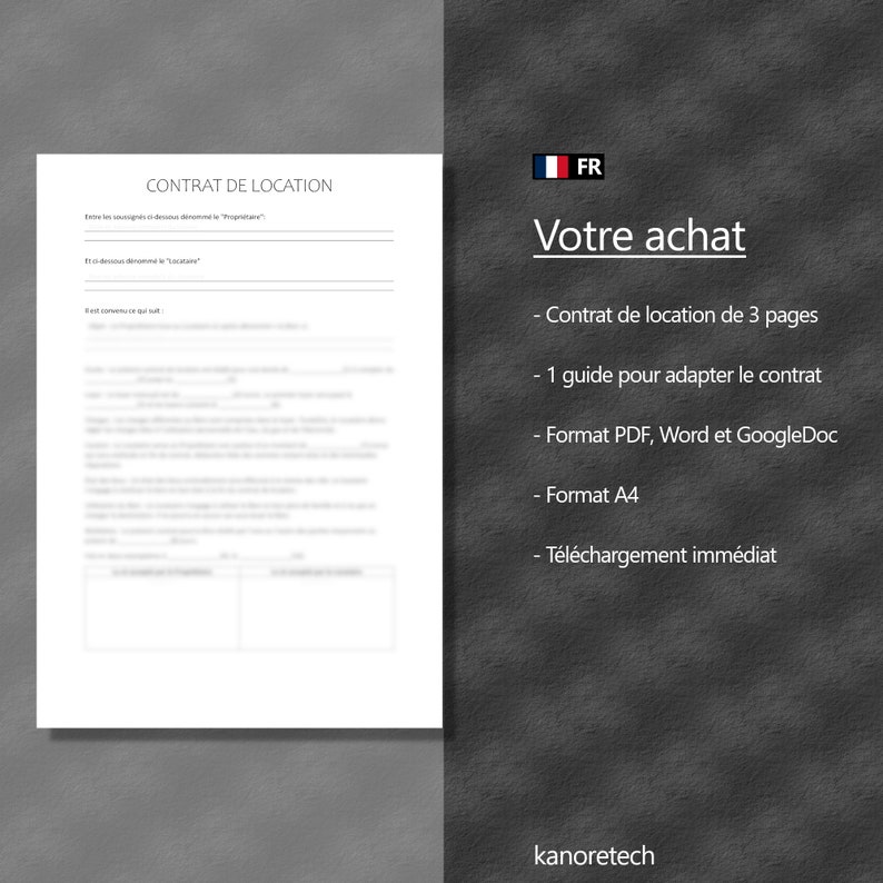 Simple Rental Contract Template PDF and Word - Etsy