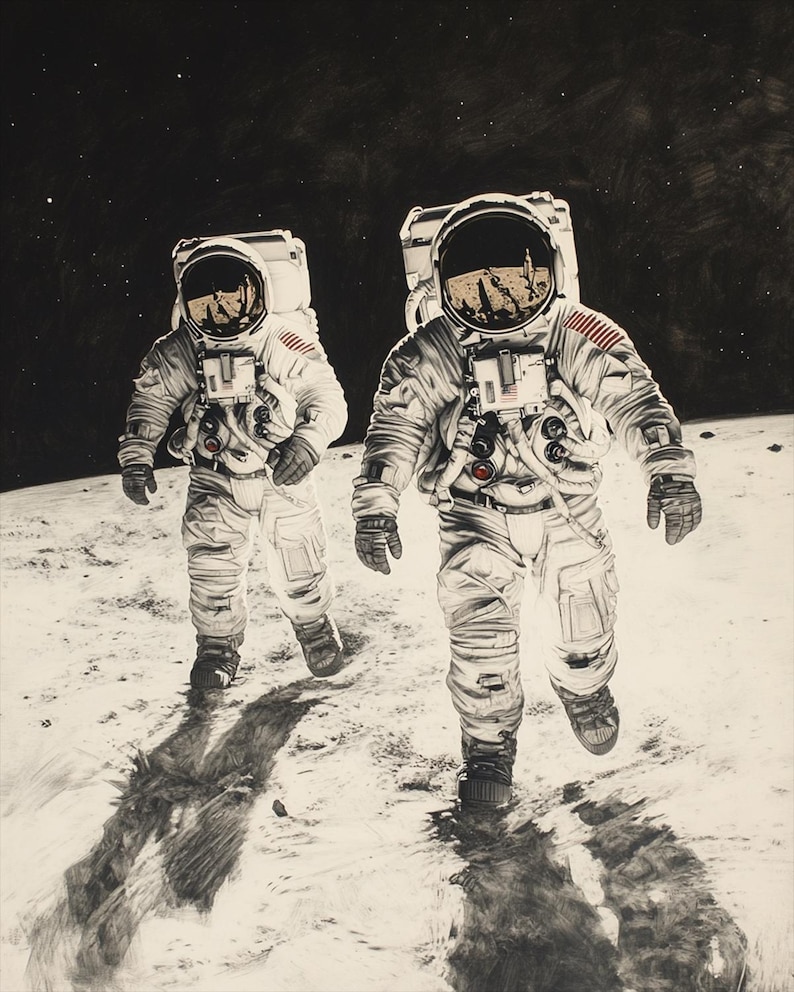 American Astronauts Walking on the Moon | Lunar Ground Troops ...