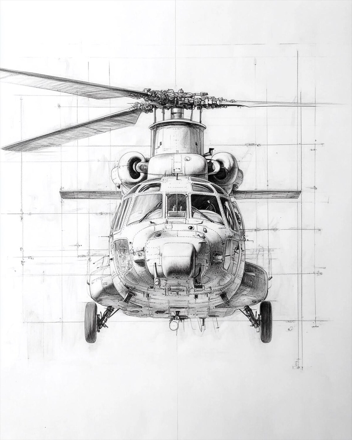 Demension Drawing of A Chinook Helicopter | Boeing CH-47 Chinook ...