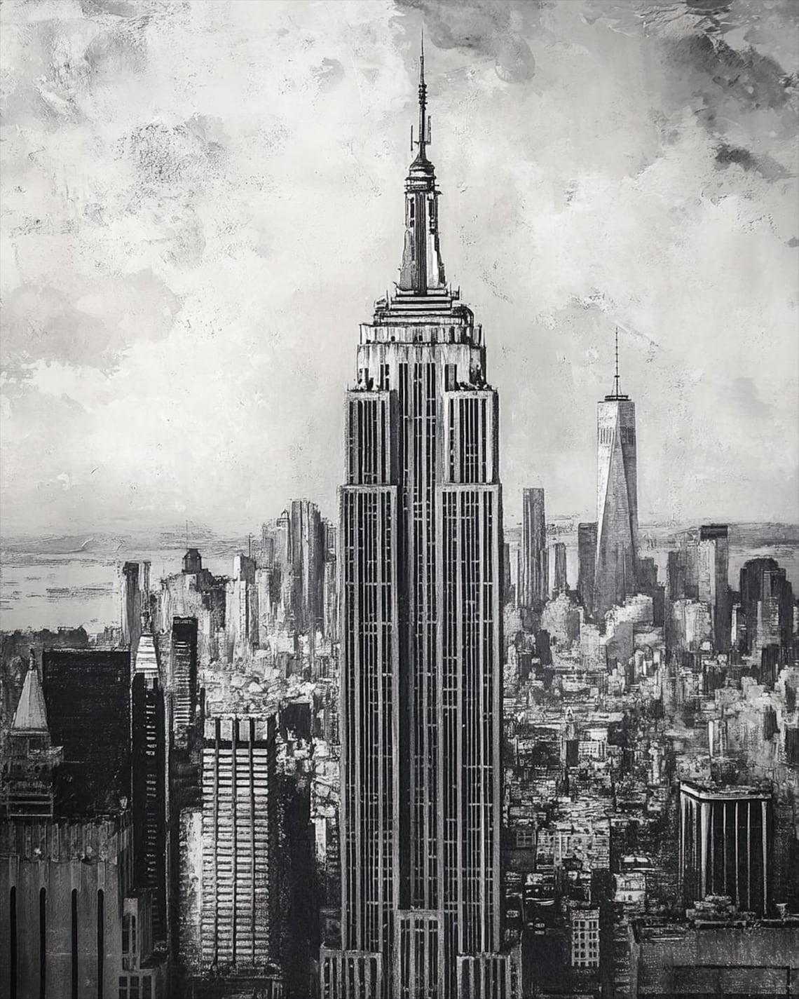 Drawing of Empire State Building | Empire State Building Illustration ...