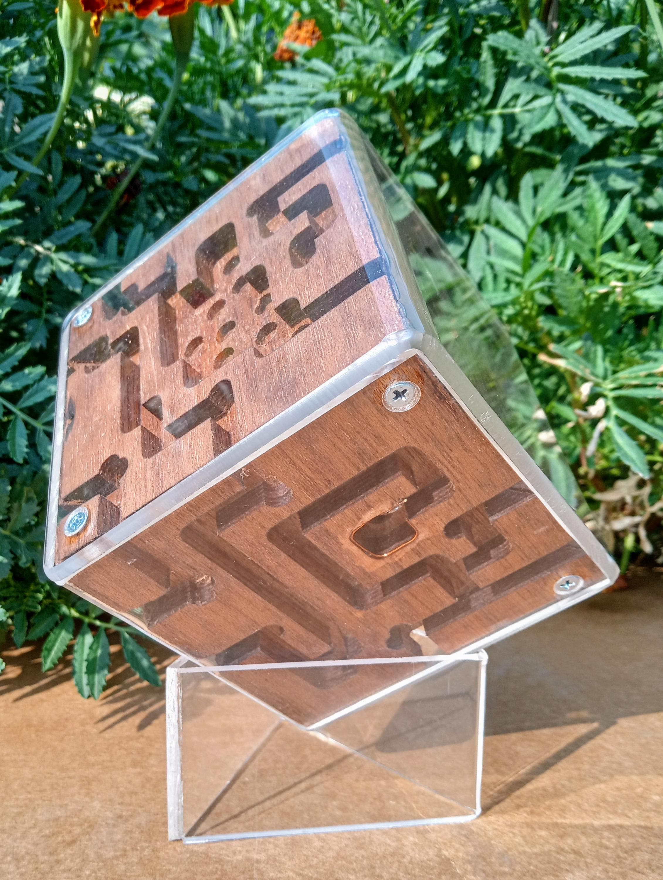 Hand Held Maze Cube - Puzzle Maze - Kid's Puzzle Game - Maze Gift - Made by Woodymazedecor - Etsy