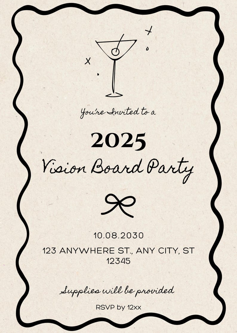 2025 Vision Board Party Invitation, Creative Goal-setting Experience ...