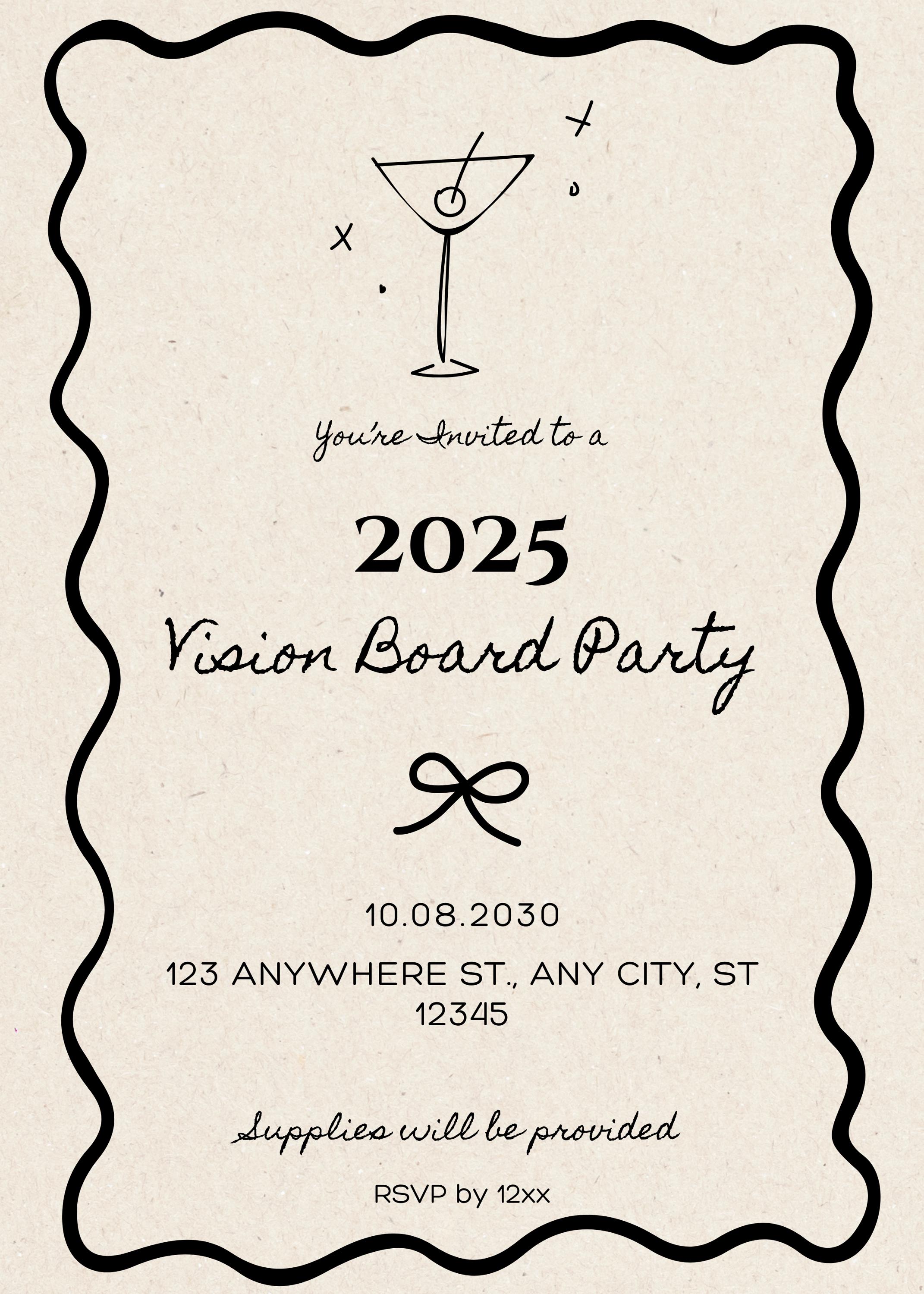 2025 Vision Board Party Invitation, Creative Goal-setting Experience ...