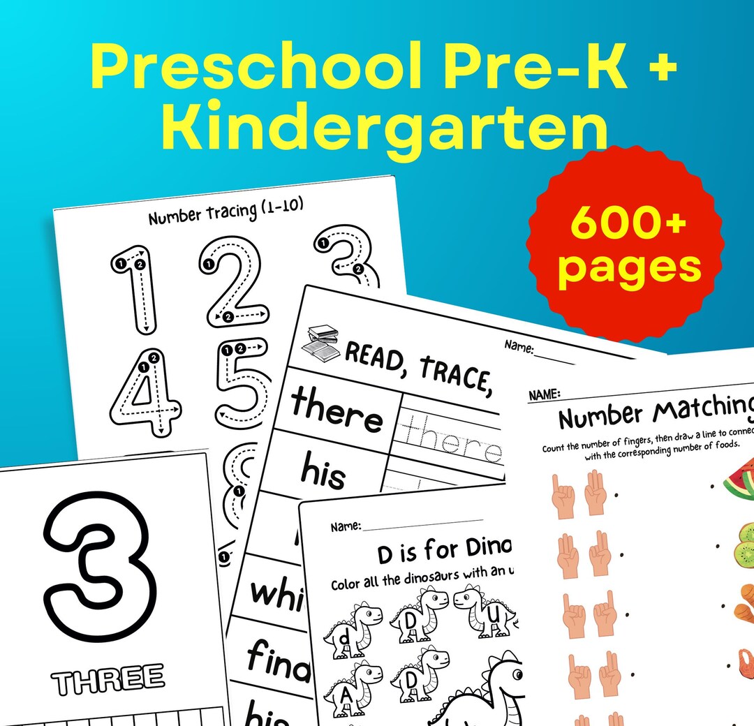 Educational Resource Bundle | Printable Worksheets for Pre-k ...