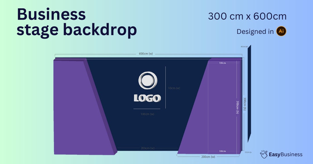 Customizable Business Stage Backdrop: Corporate Digital Design for ...