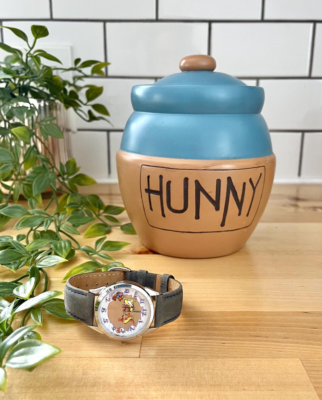 1990 Disney Watch Collectors Club Series VI Blue Hunny Pot With Fossil ...