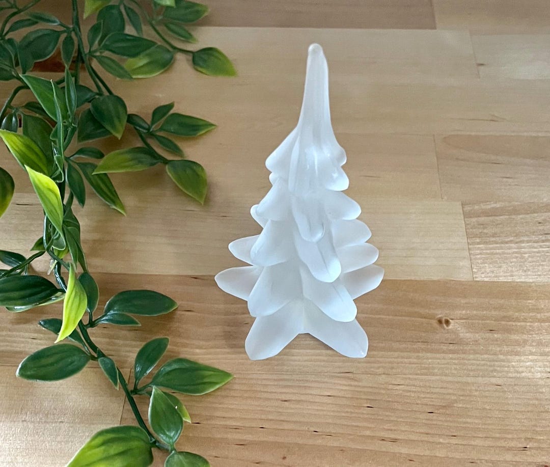 Art Glass Christmas Tree Frosted Glass Decoration - Etsy